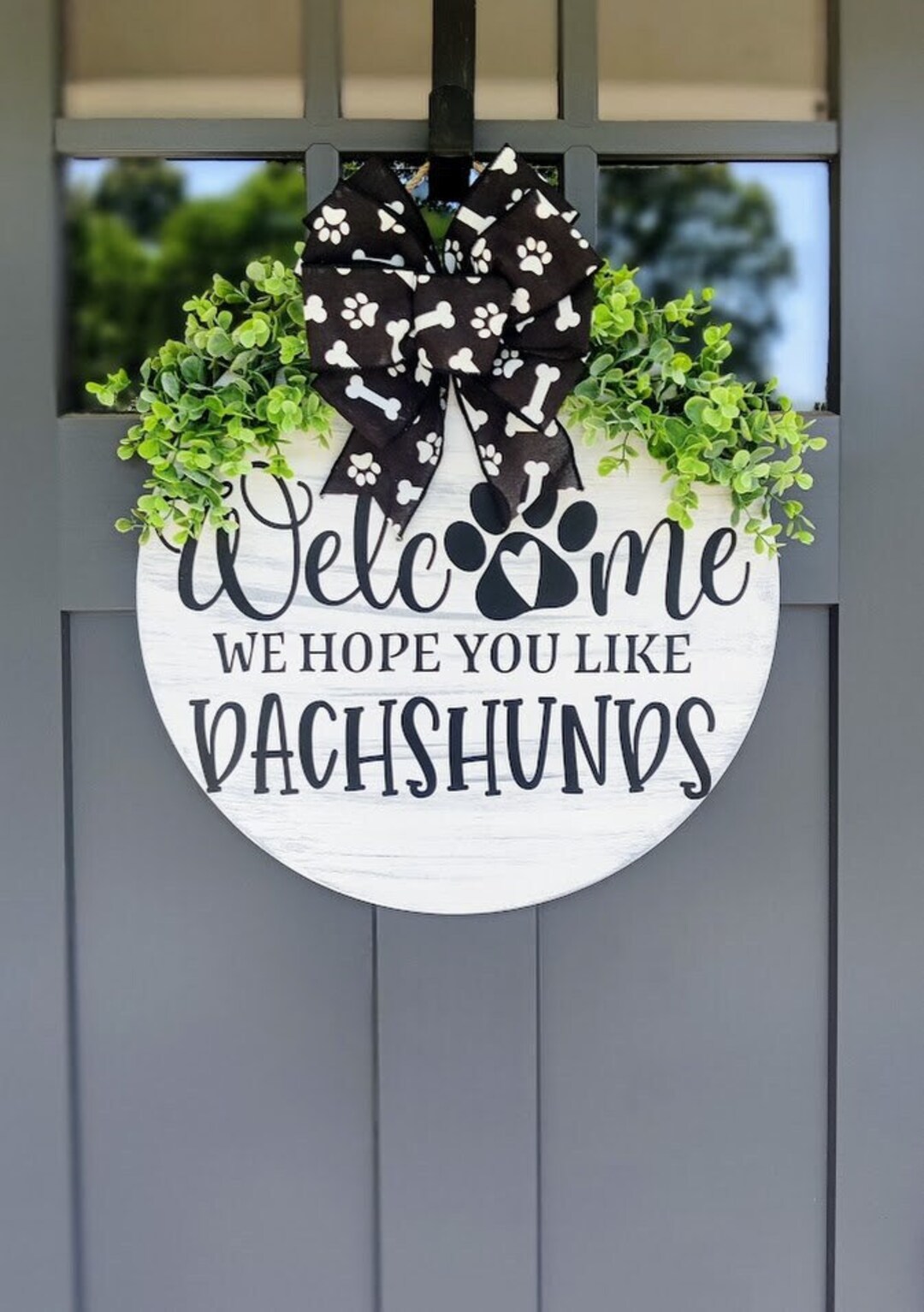 Front Door Decor Dachshund Welcome Sign Dog Door Hanger Hope You Like ...