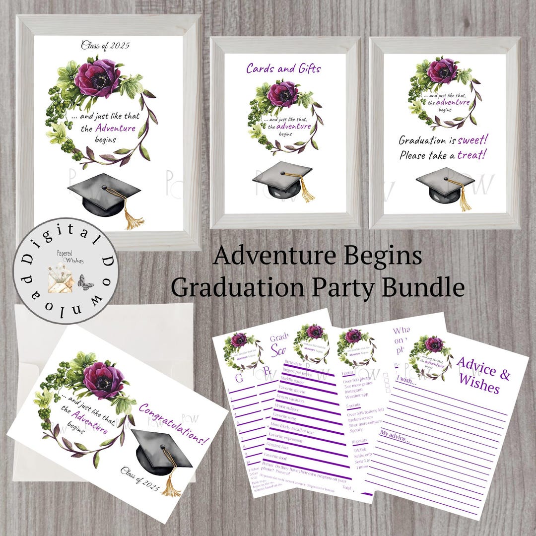 Printable Graduation Bundle, Grad Package, Themed Party Decor, the ...