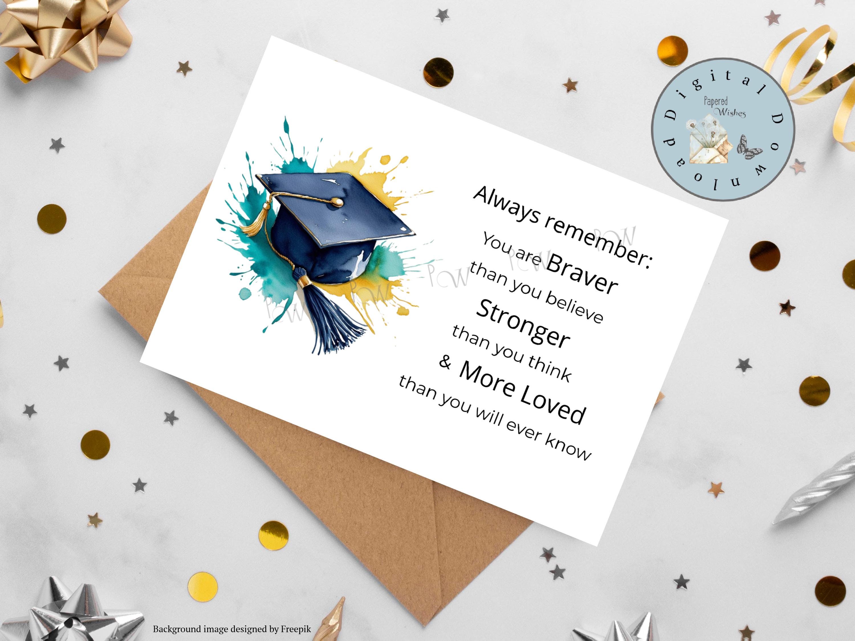 Printable Graduation Card, Graduation You Are Brave Card, Graduation ...
