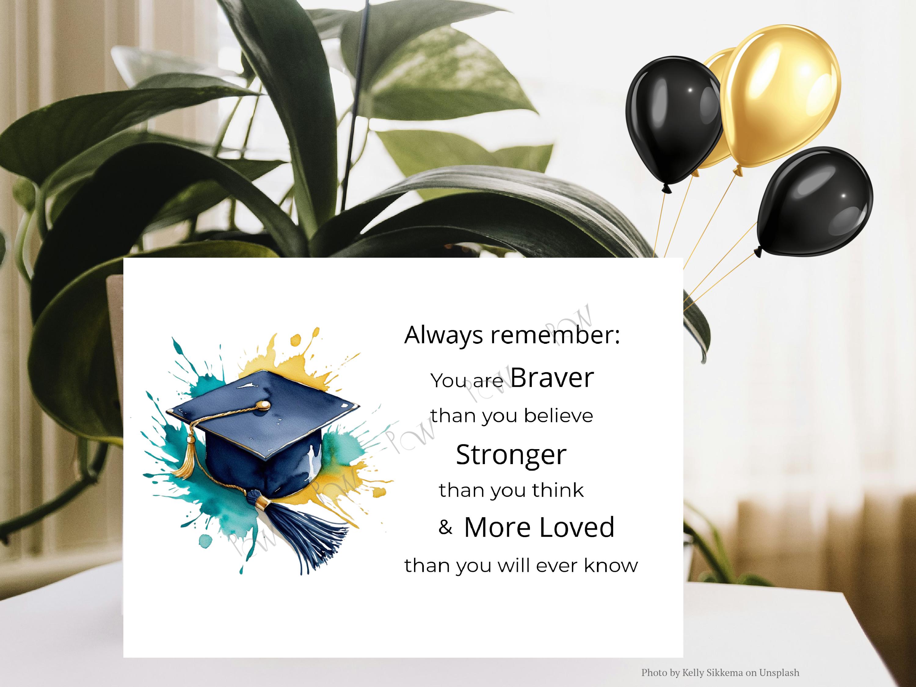 Printable Graduation Card, Graduation You Are Brave Card, Graduation ...