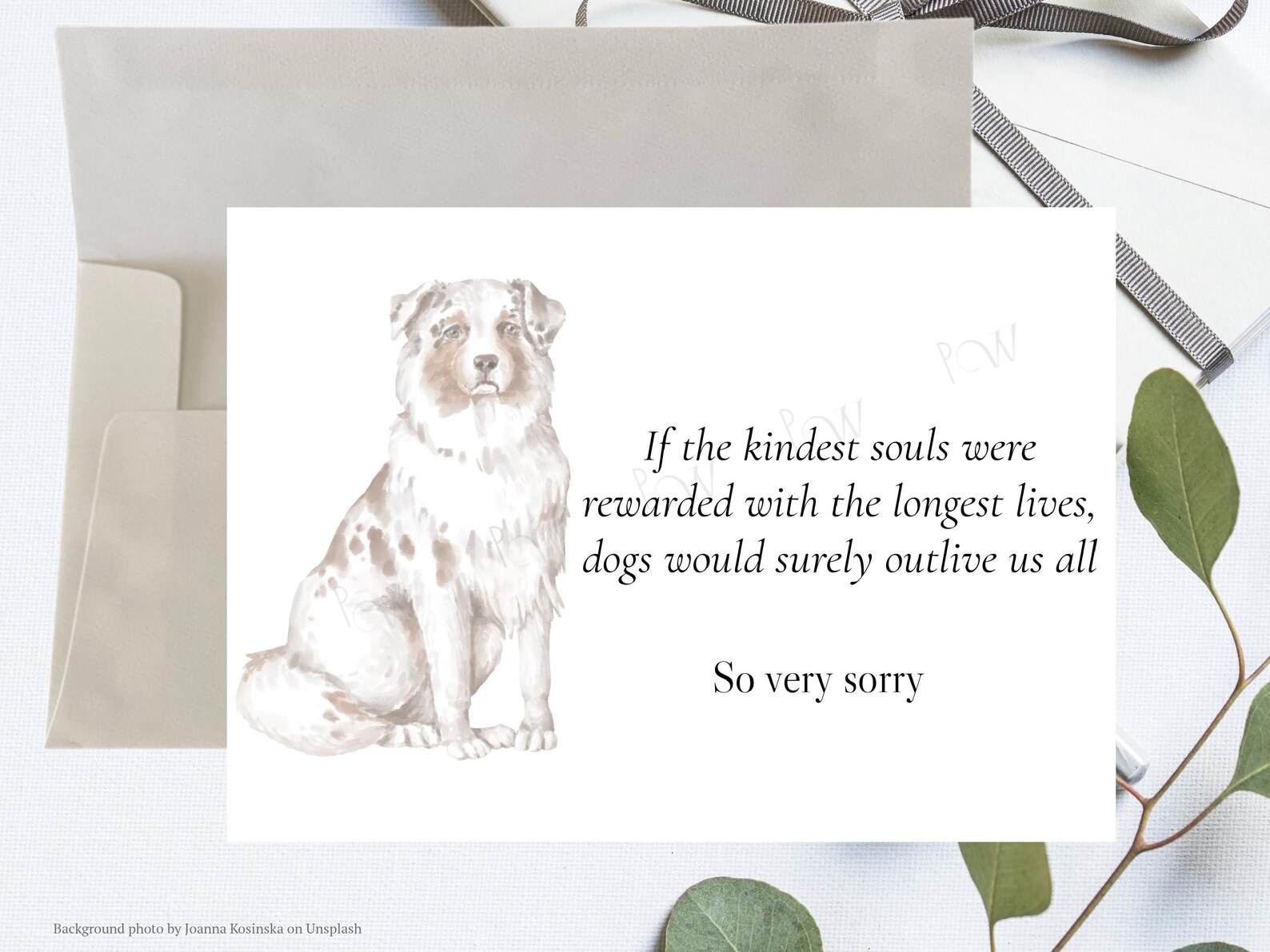 Pet Sympathy Card, Dog Loss Bereavement, Printable (PDF Download) - Etsy