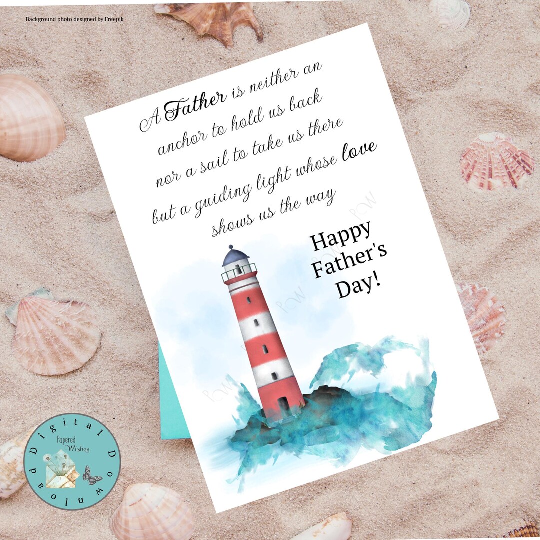 Lighthouse Father's Day Card, Guiding Light Quote (digital Download) - Etsy