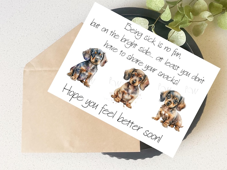 Printable Get Well Soon Card, Digital Download, Cute Puppy Get Well ...