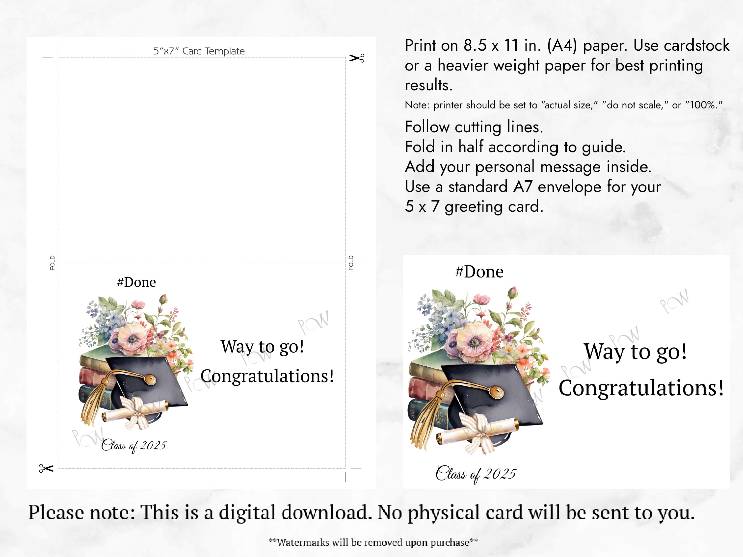 Printable Graduation Card, #done Graduation Card, Graduation Greeting ...