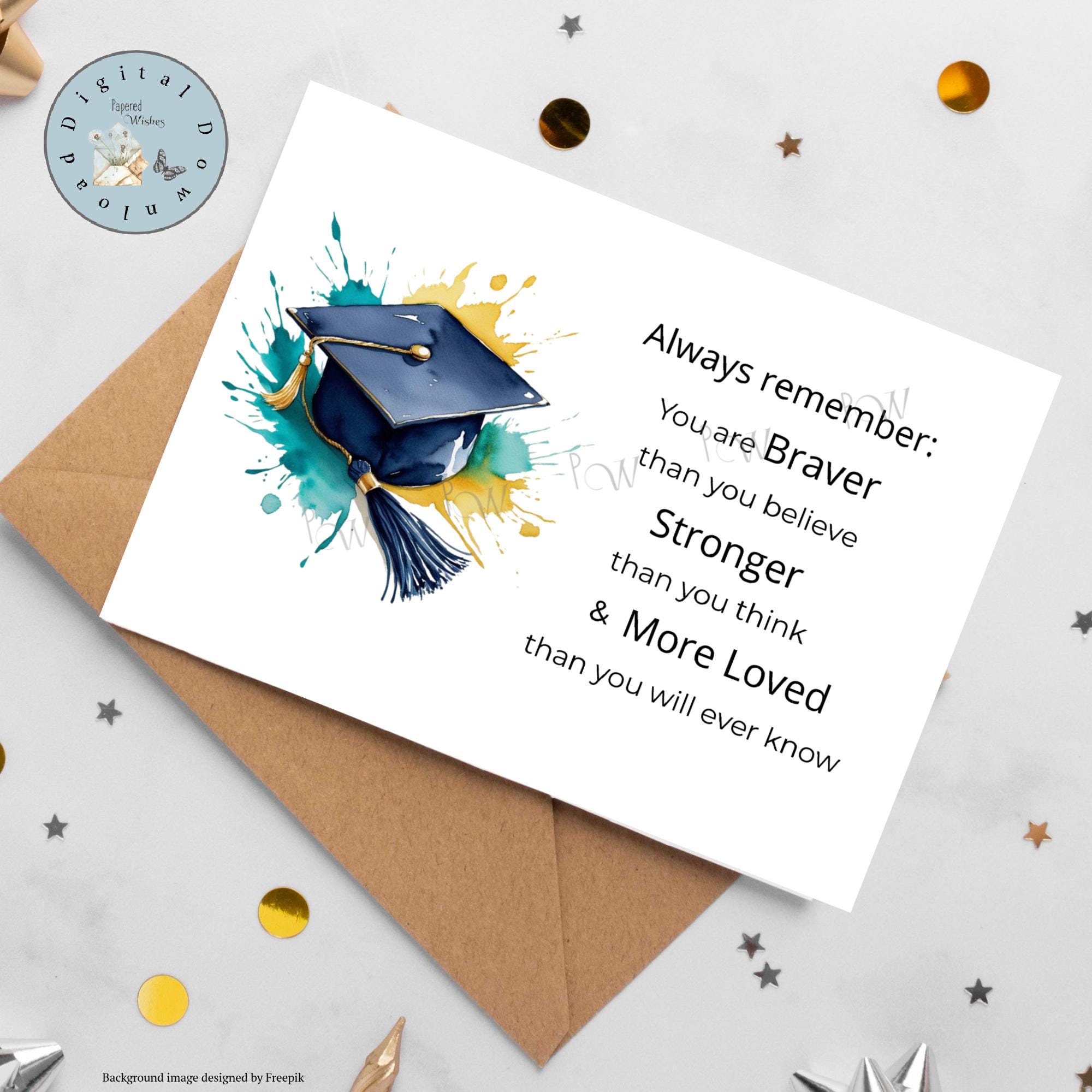 Printable Graduation Card, Graduation You Are Brave Card, Graduation ...