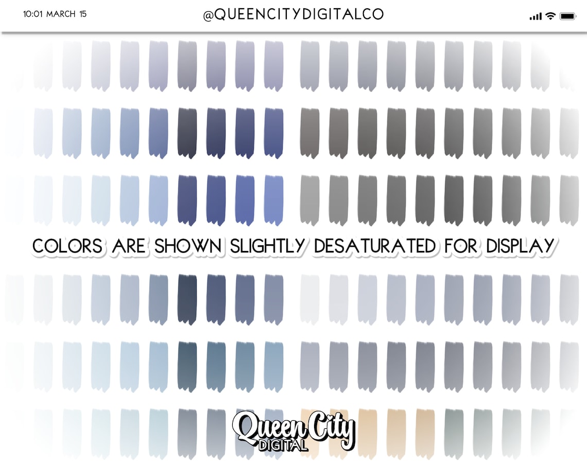 120 Shade Denim Color Palette Collection for Procreate | COMMERCIAL USE ...