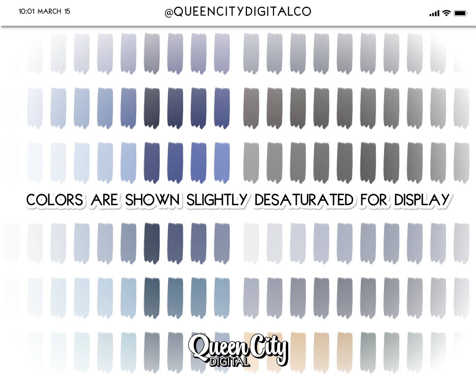 120 Shade Denim Color Palette Collection for Procreate - Etsy