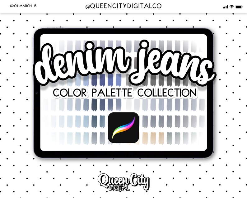 120 Shade Denim Color Palette Collection for Procreate - Etsy