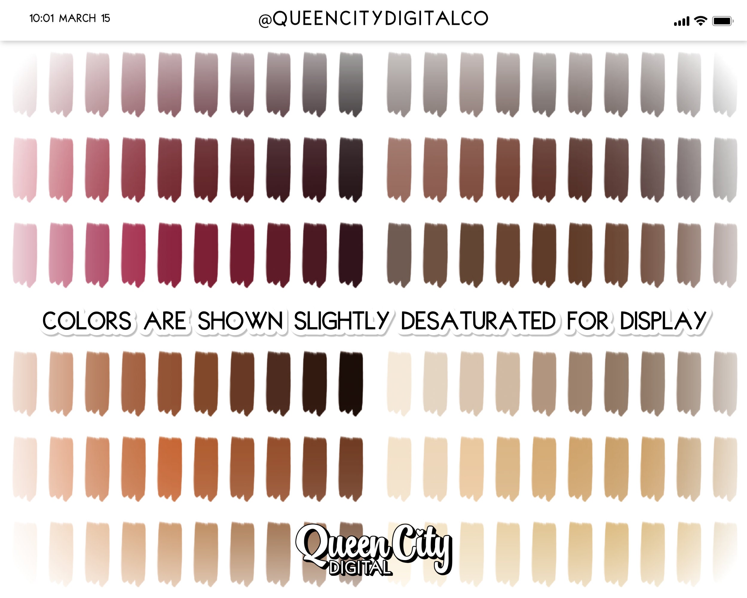 120 Shade Hair Color Palette Bundle for Procreate | Procreate Resources ...