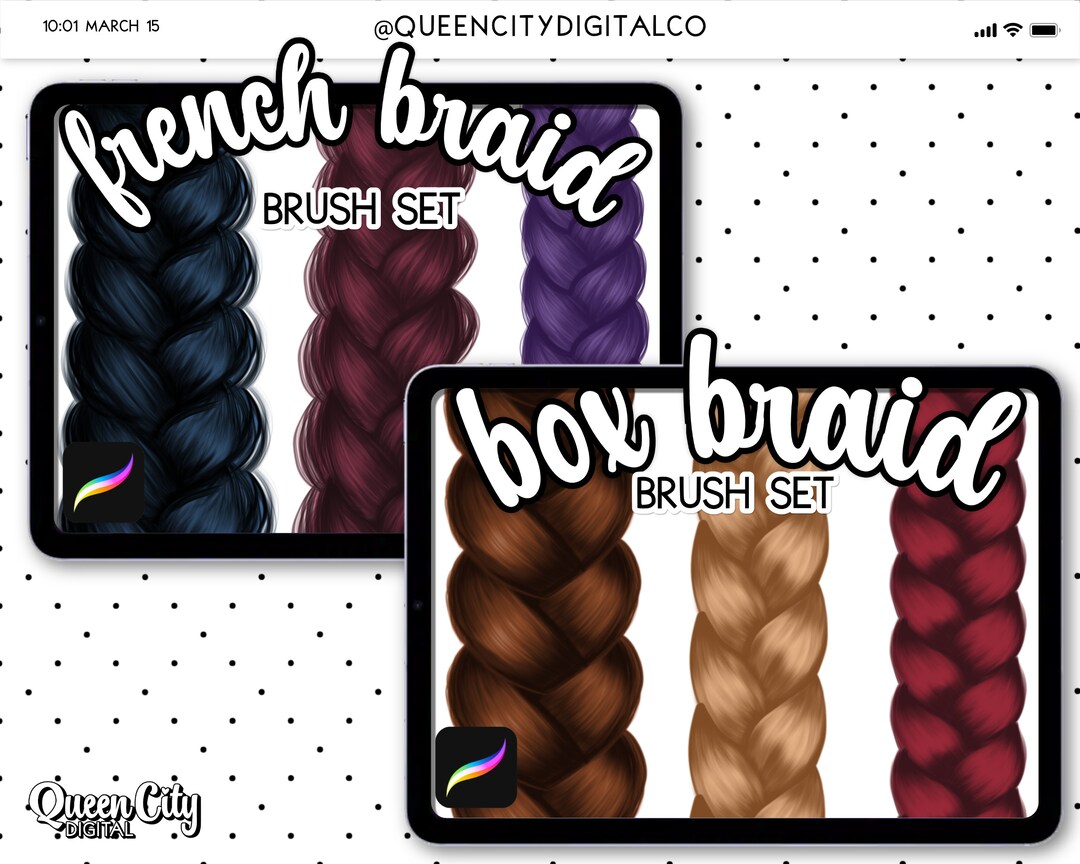 Realistic Braid Brushes for Procreate, 6 Brush Mini Set | Perfect for ...
