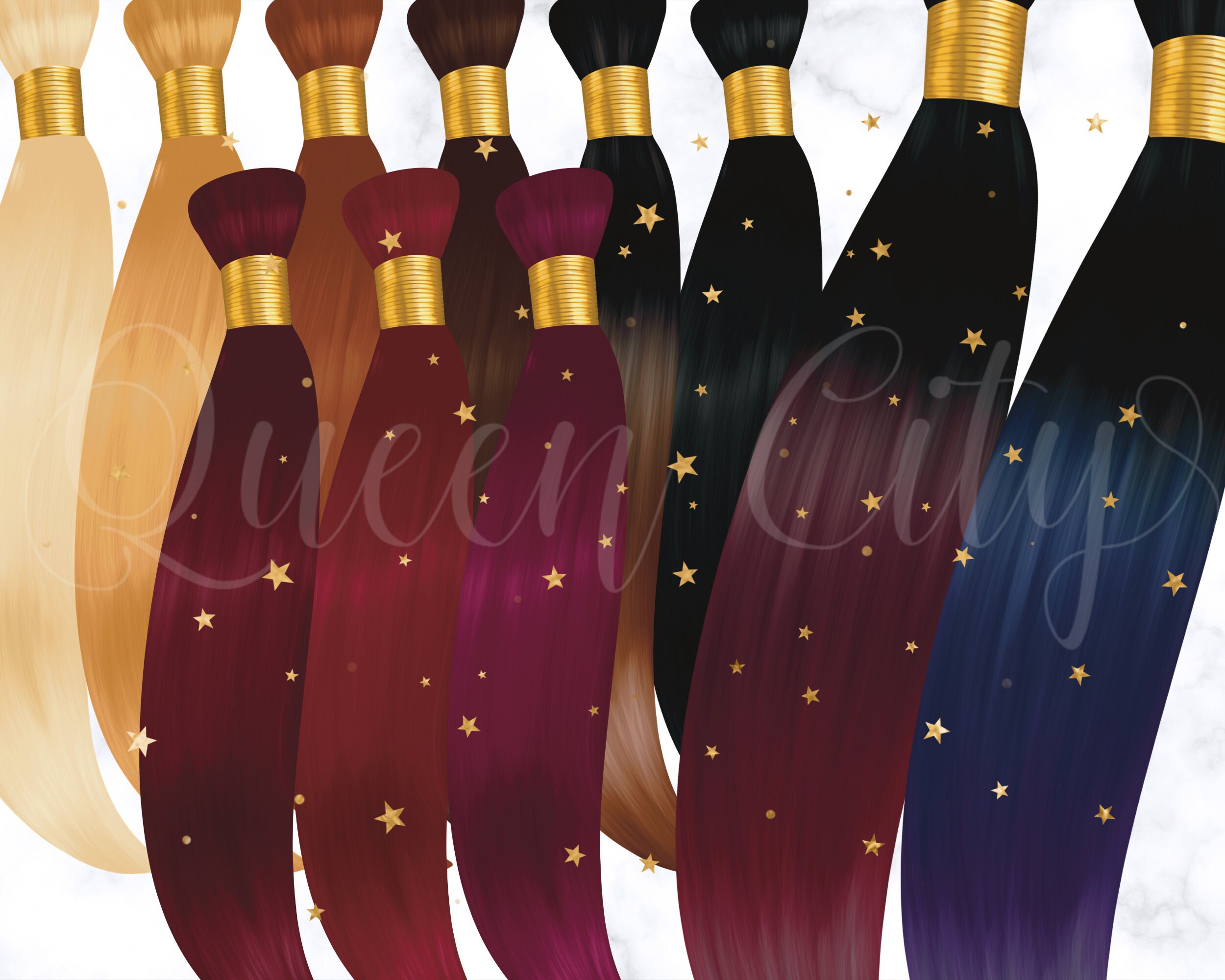 Hair Bundle Clipart 24 Pngs DIY Online Hair Price Flyers | Etsy