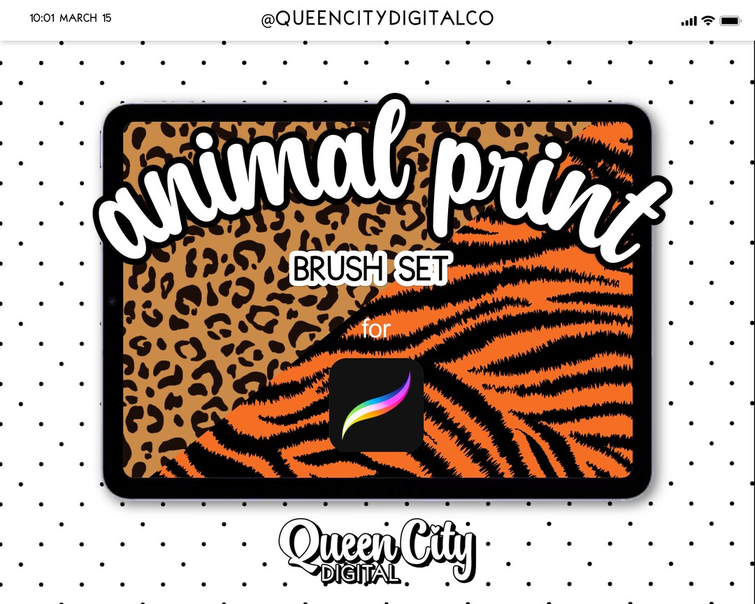 Animal Print Brushes for Procreate, 13 Brush Set | Textured Brushes for ...