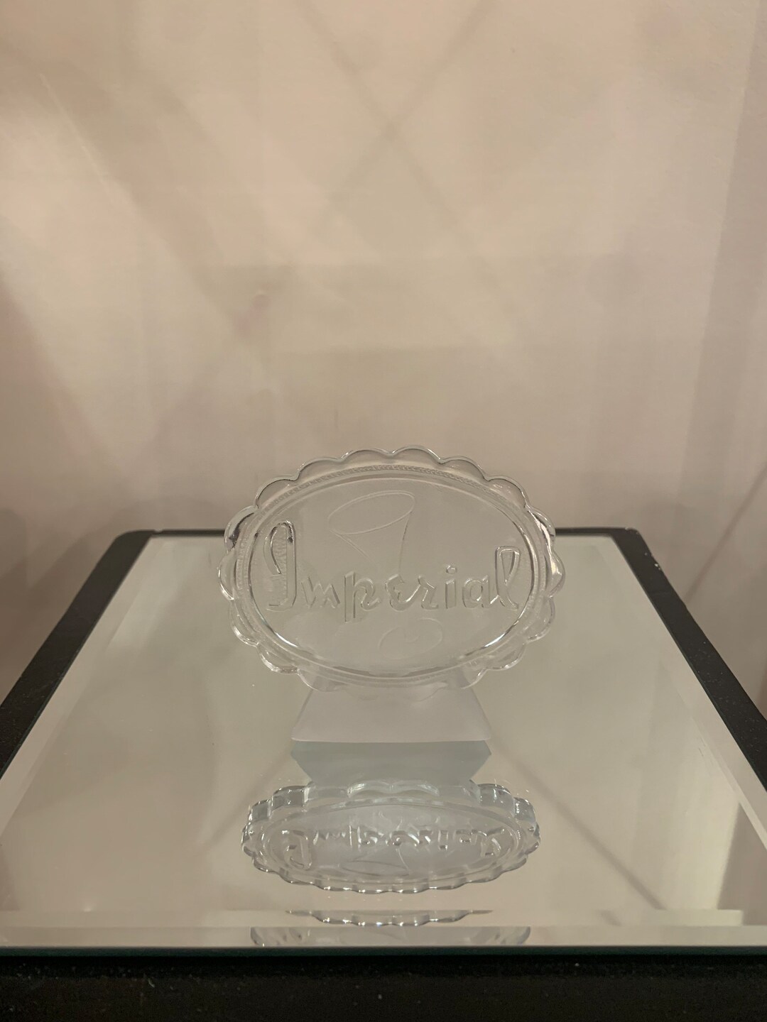 Imperial Glass Company Crystal Advertising Display Dealer Sign - Etsy