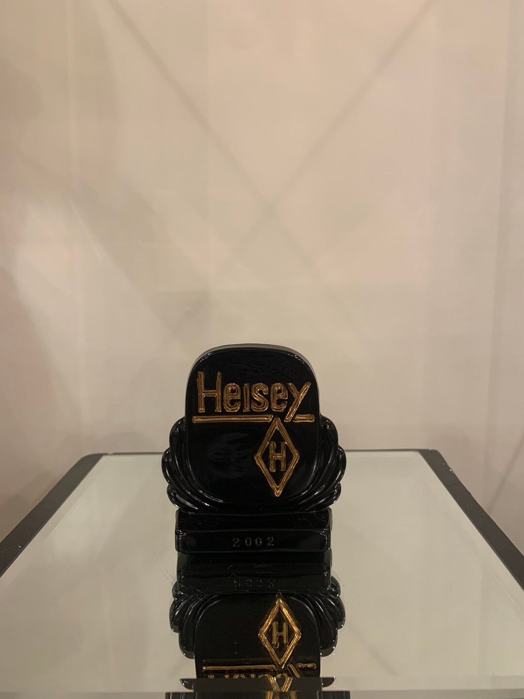 Heisey by Mosser HCA Black With Gold Cabochon Display Sign - Etsy