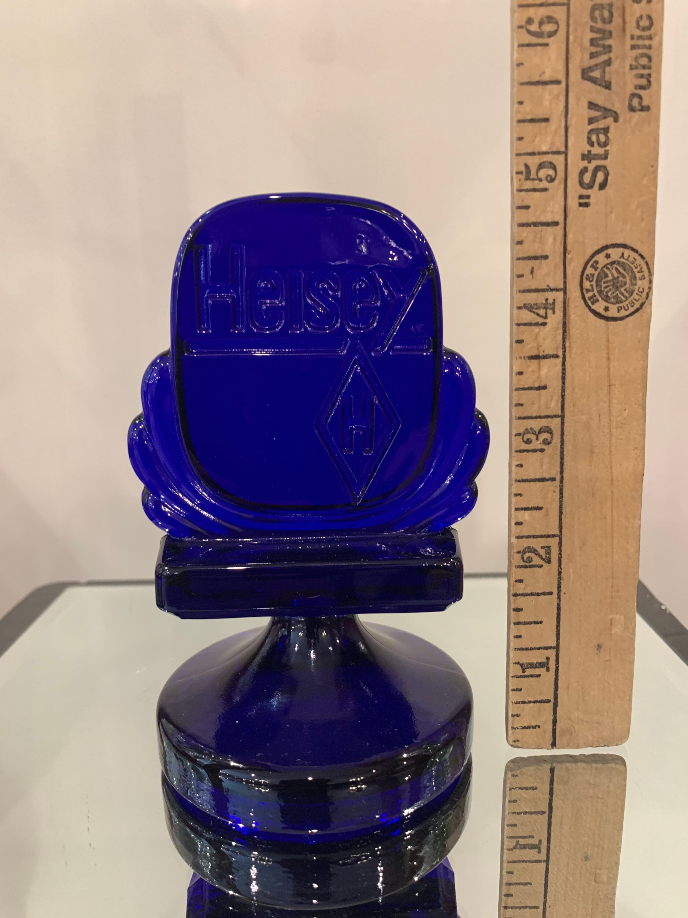 Heisey HCA Cobalt Cabochon Display Sign on a Bust-off - Etsy