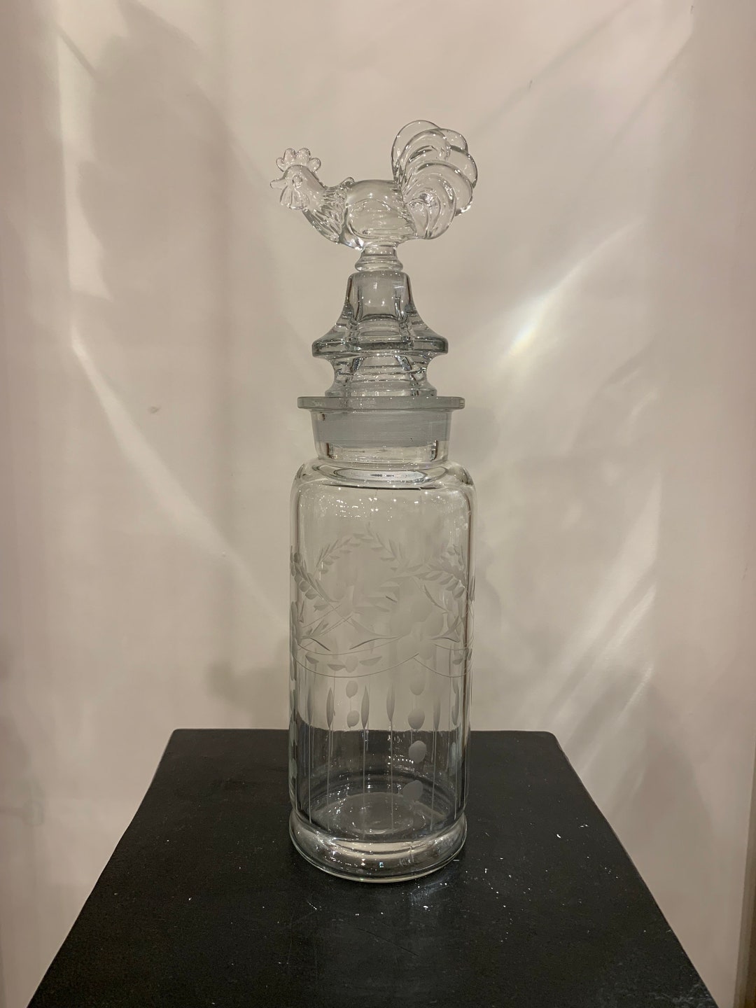 Retro Barware Paden City Floral Cut Cocktail Shaker With Rooster ...