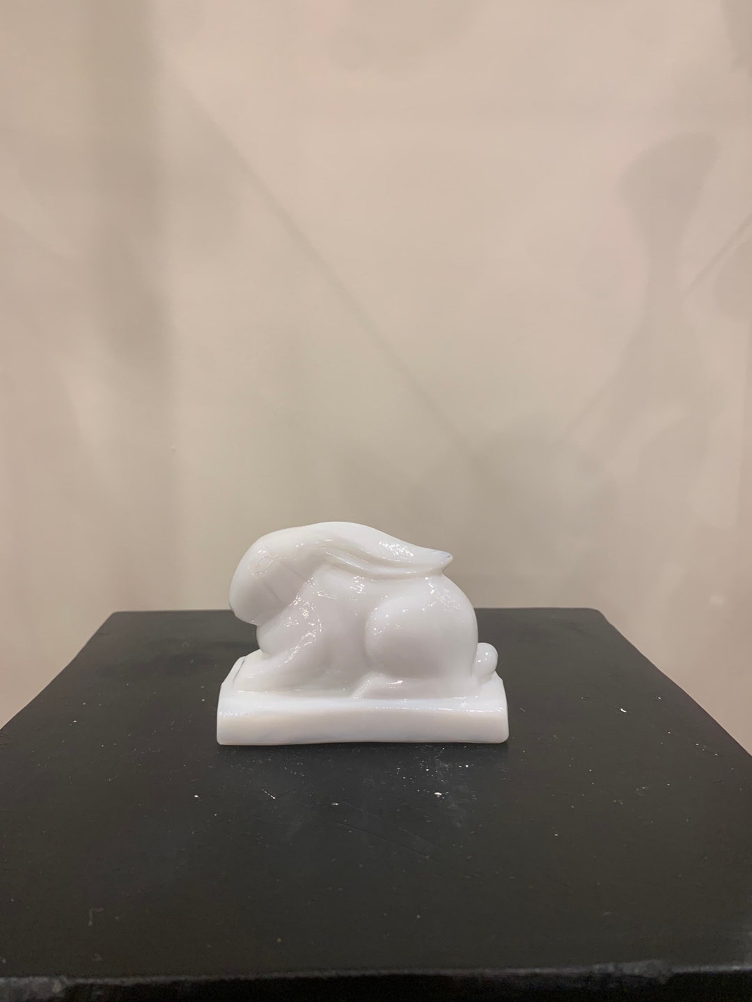 Heisey by Imperial Milk Glass Rabbit Paperweight - Etsy
