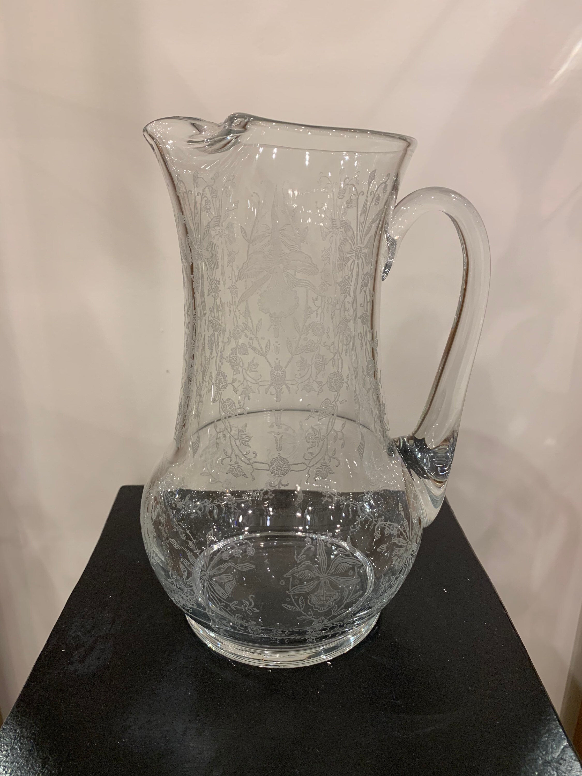 Vintage Heisey Madonna Martini Pitcher With Orchid Etching - Etsy