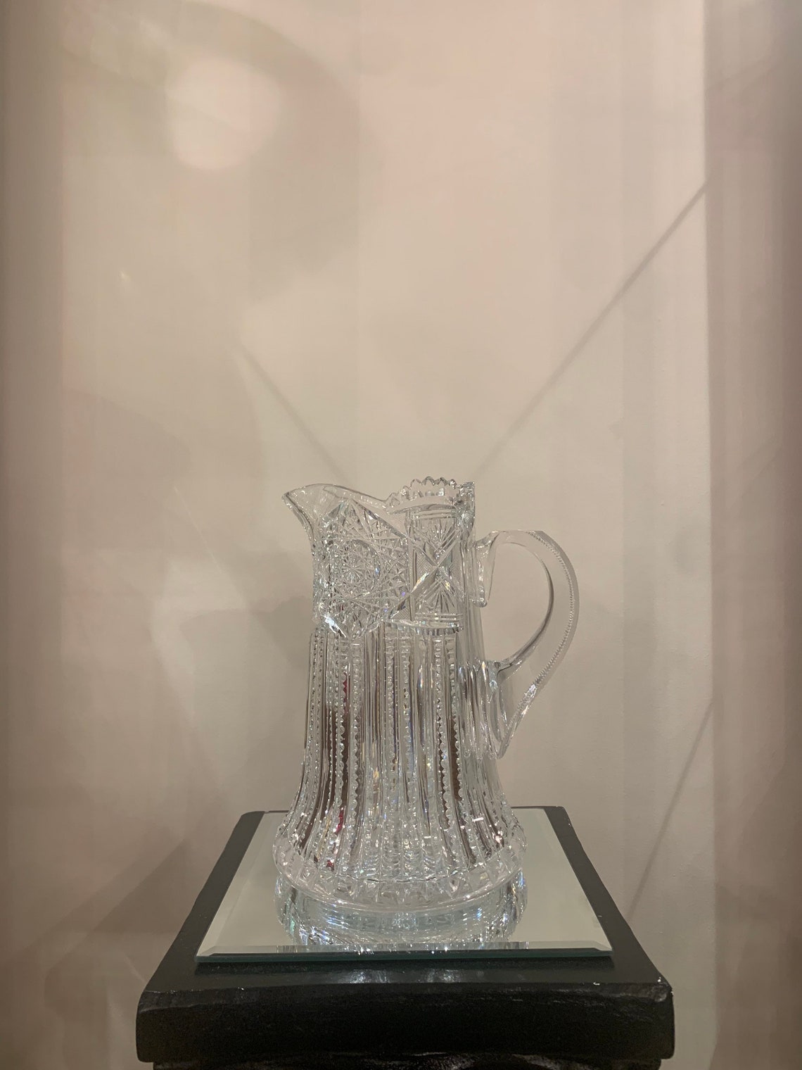 Vintage American Brilliant Cut Glass J. Hoare Hayden Pitcher - Etsy