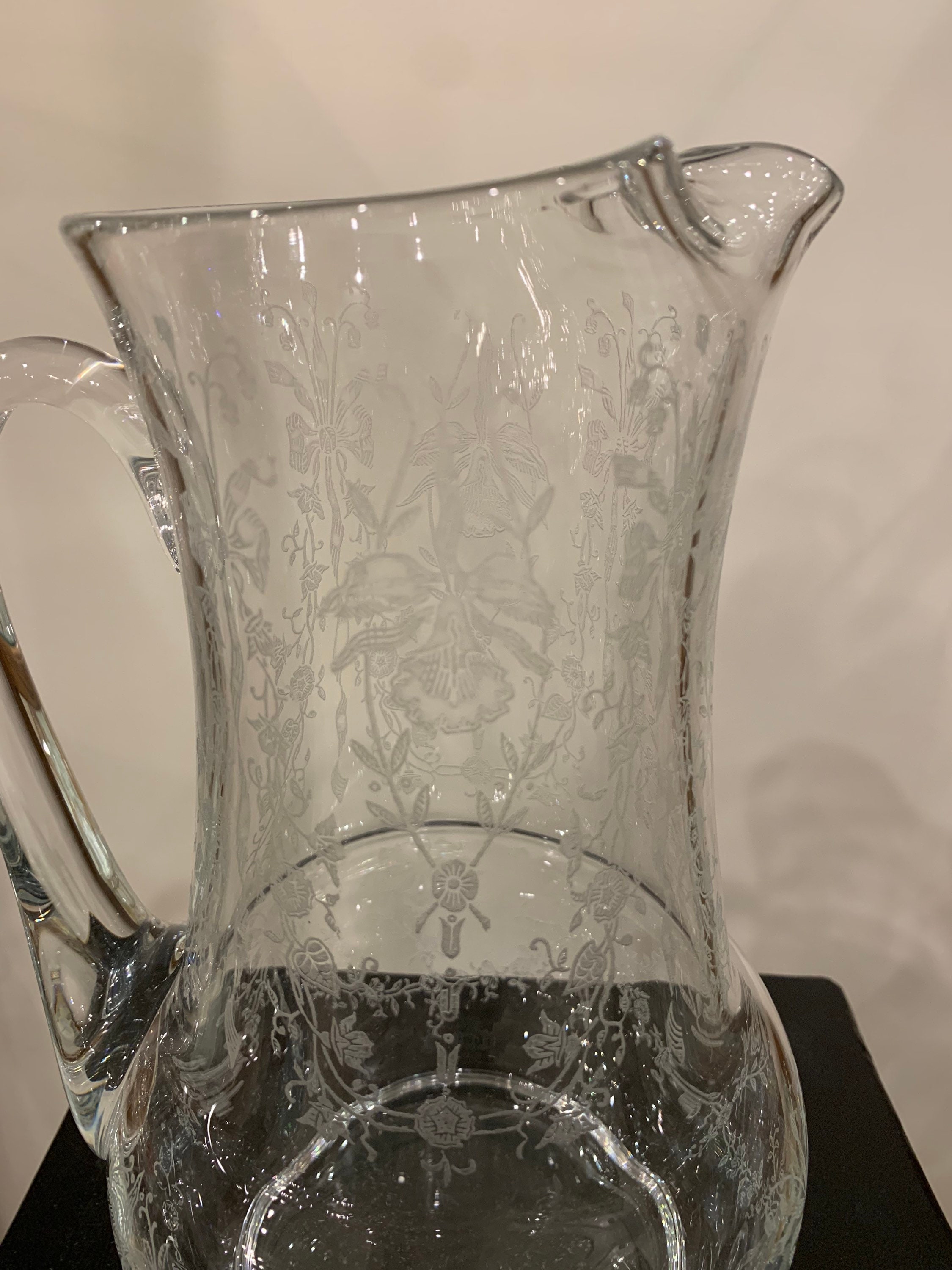 Vintage Heisey Madonna Martini Pitcher With Orchid Etching - Etsy