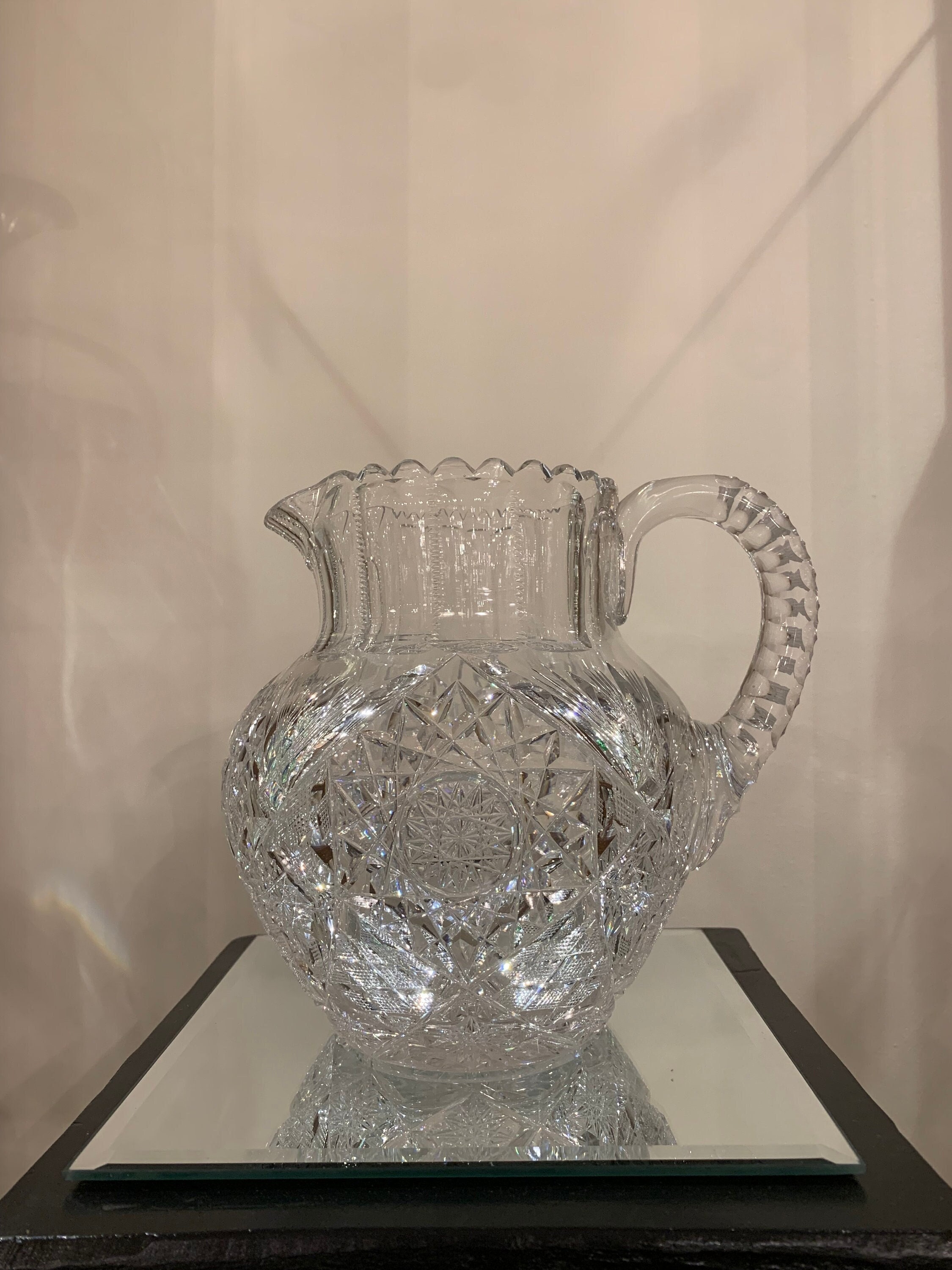 American Brilliant Cut Glass Libbey Sultana Pitcher - Etsy
