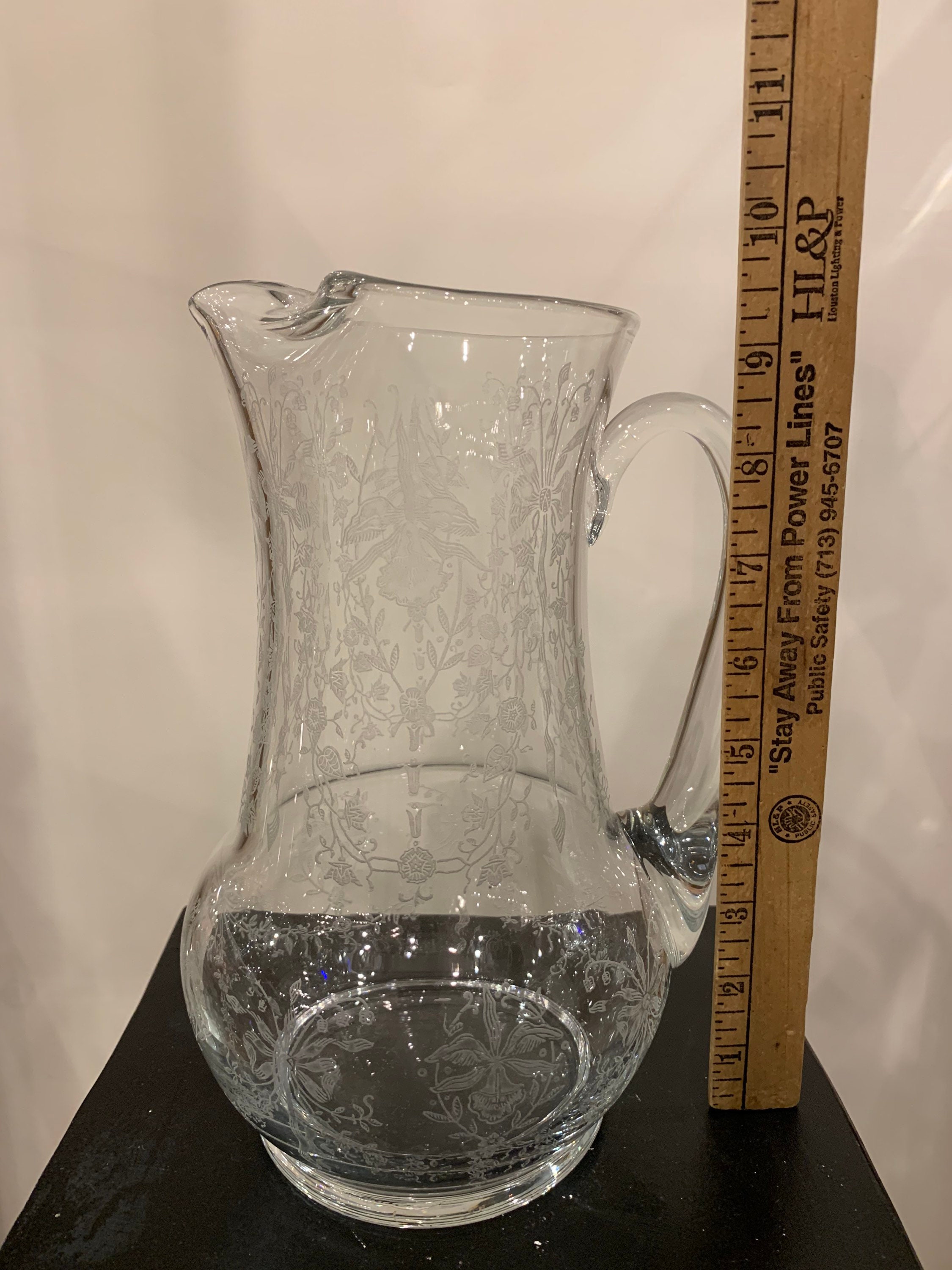 Vintage Heisey Madonna Martini Pitcher With Orchid Etching - Etsy