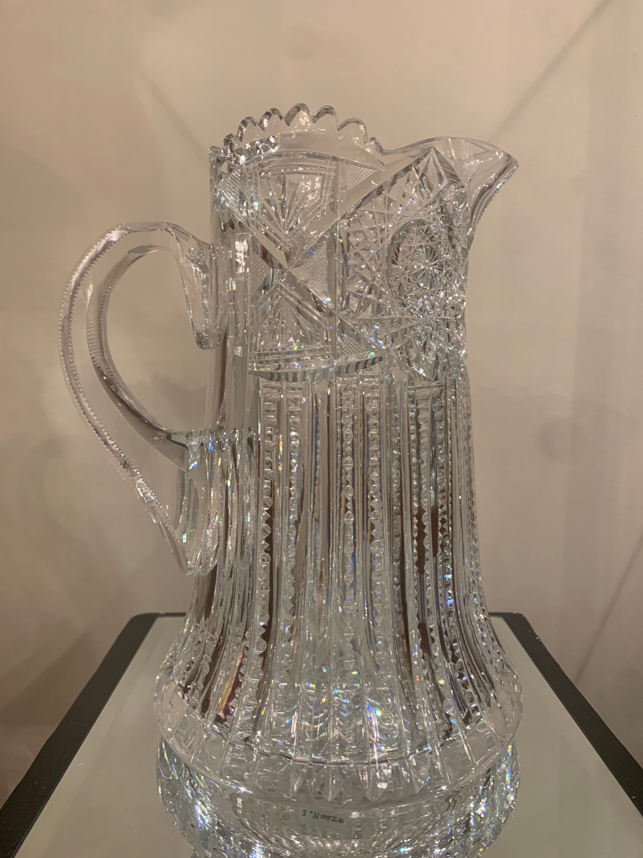 Vintage American Brilliant Cut Glass J. Hoare Hayden Pitcher - Etsy