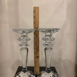 Elegant Crystal Colonial Candlesticks, 10" - Etsy