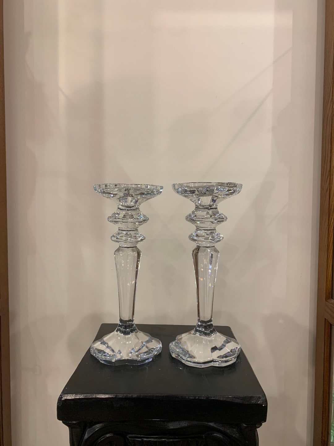 Elegant Crystal Colonial Candlesticks, 10" - Etsy