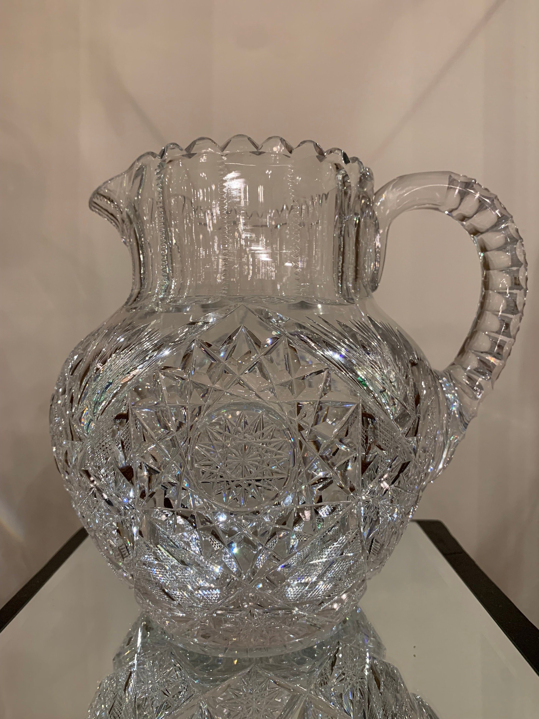 American Brilliant Cut Glass Libbey Sultana Pitcher - Etsy