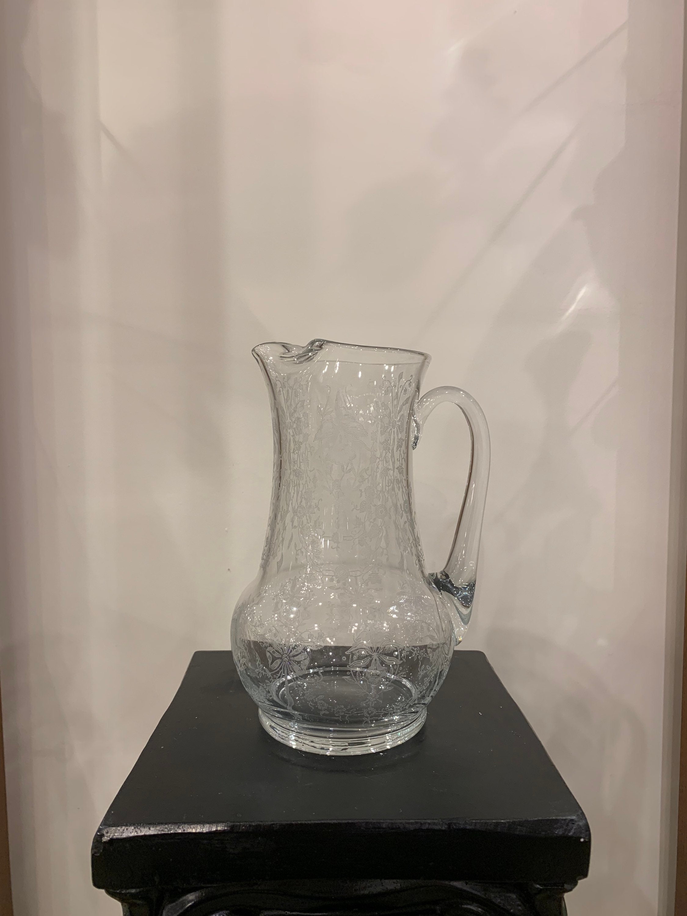 Vintage Heisey Madonna Martini Pitcher With Orchid Etching - Etsy