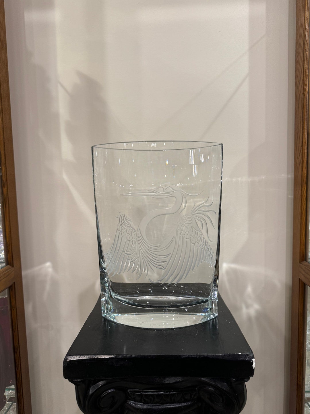 Badash Crystal Vase With Bird Carving - Etsy