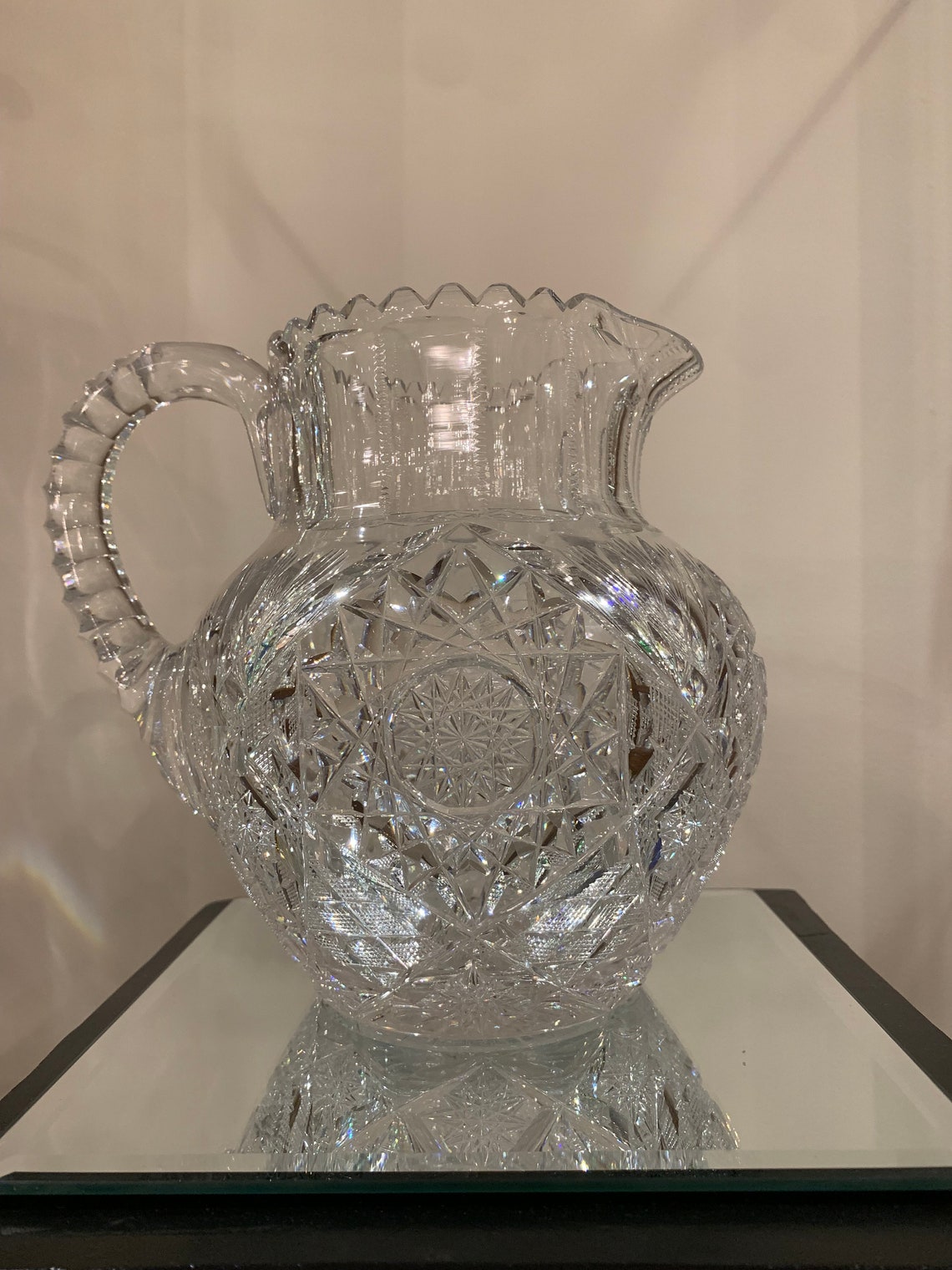 American Brilliant Cut Glass Libbey Sultana Pitcher | Etsy
