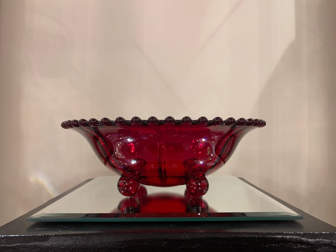 Imperial Candlewick Ruby Red Four Toed Bowl 400/74B - Etsy
