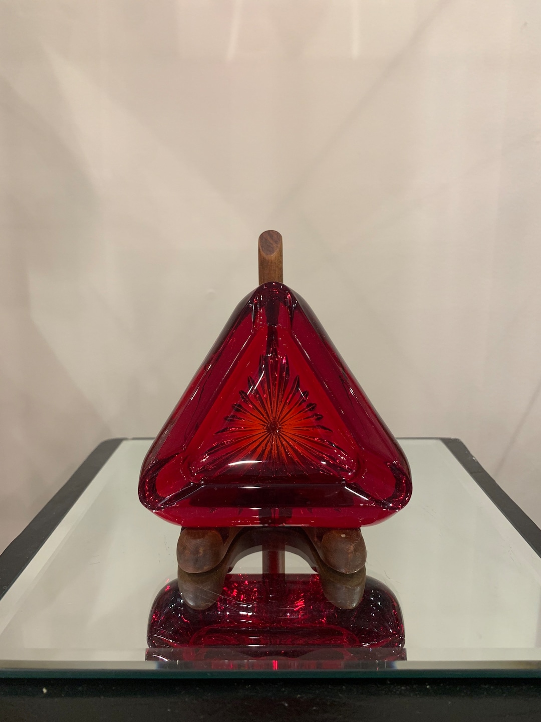 Vintage Elegant Heisey HCA Ruby Red Triangle Ashtray / Trinket - Etsy