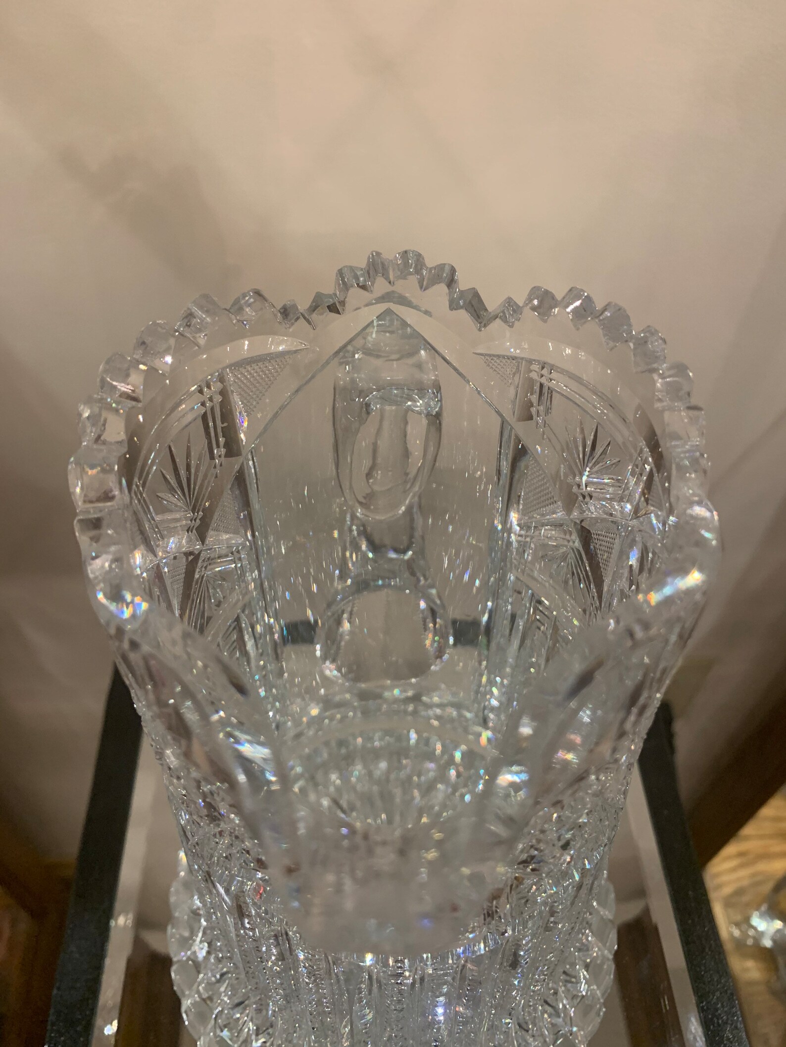 Vintage American Brilliant Cut Glass J. Hoare Hayden Pitcher - Etsy