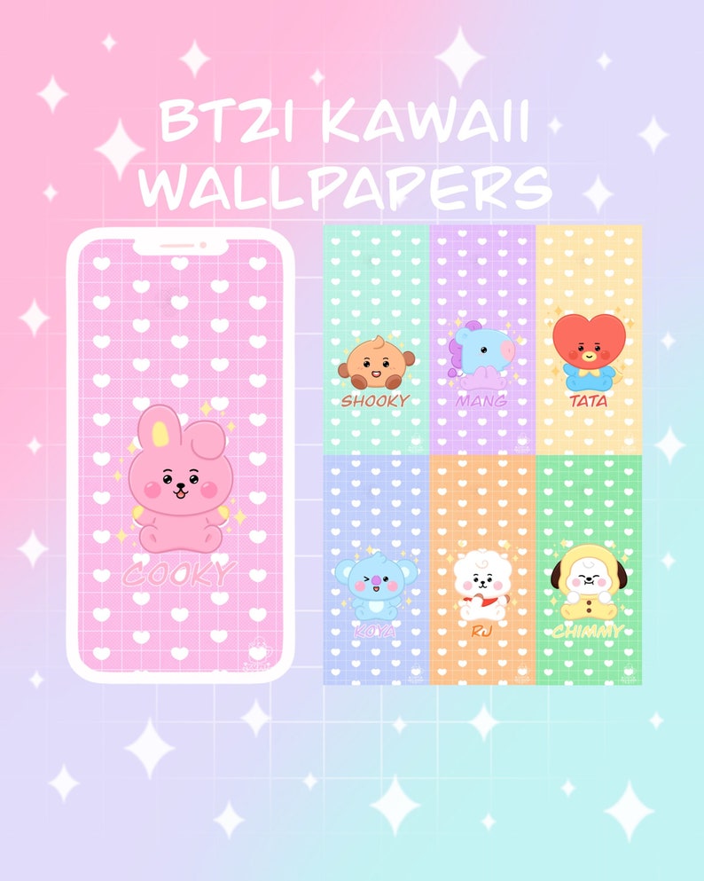 Kawaii BT21 Buddy Wallpaper for Iphones | Instant Download - Etsy