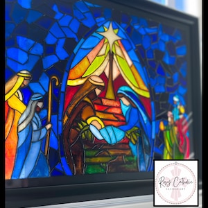 Nativity Scene, Catholic Stained Glass, Catholic Christmas Gift ...