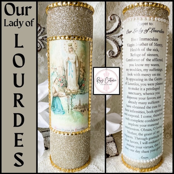 Our Lady of Lourdes Prayer Card - Etsy