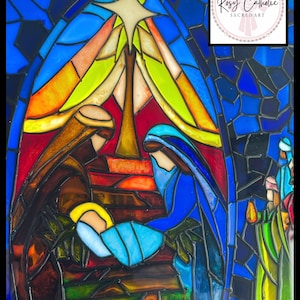 Nativity Scene, Catholic Stained Glass, Catholic Christmas Gift ...