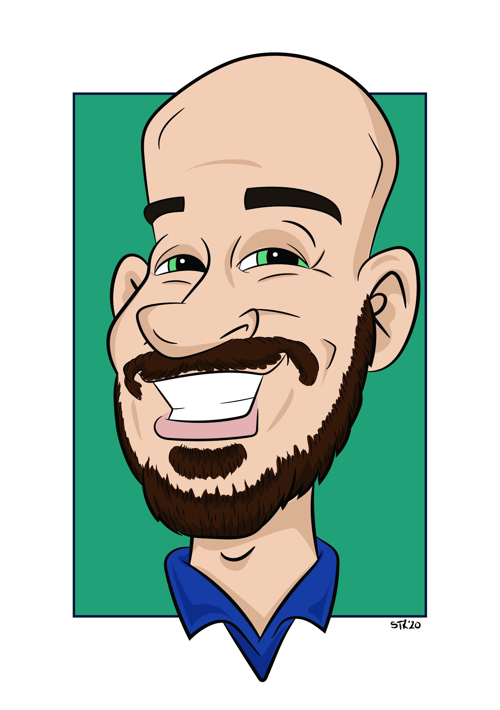 1 Person Digital Caricature From Photo. Full Colour Cartoon - Etsy