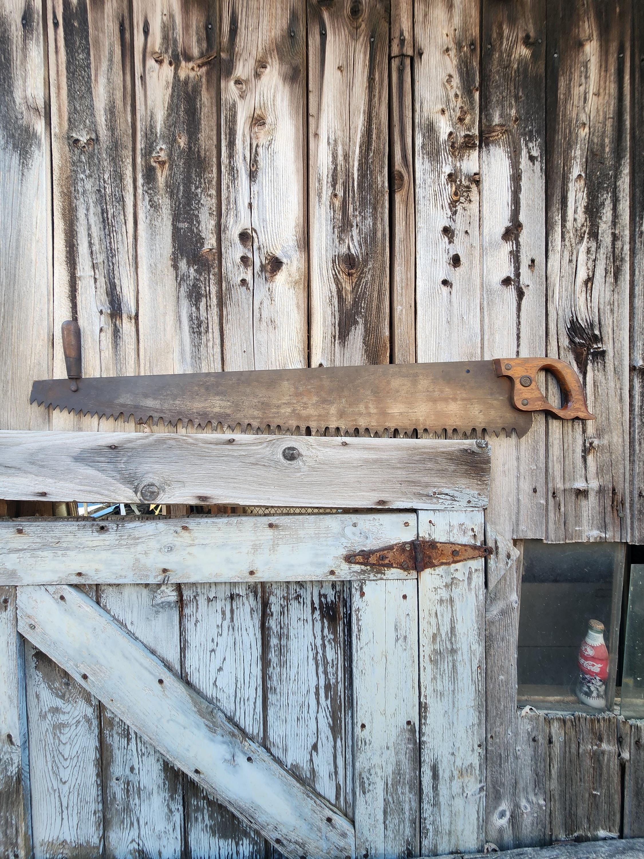 Vintage Disston Cross Cut Saw With Helper Handle - Etsy
