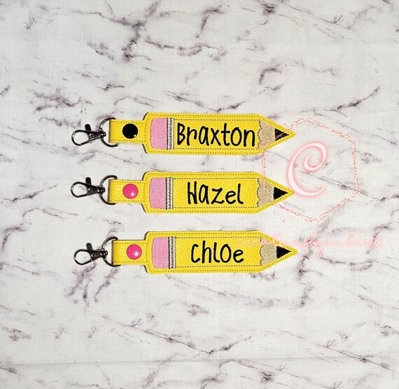 Backpack Name Tag Back to School Name Keychain Glitter - Etsy