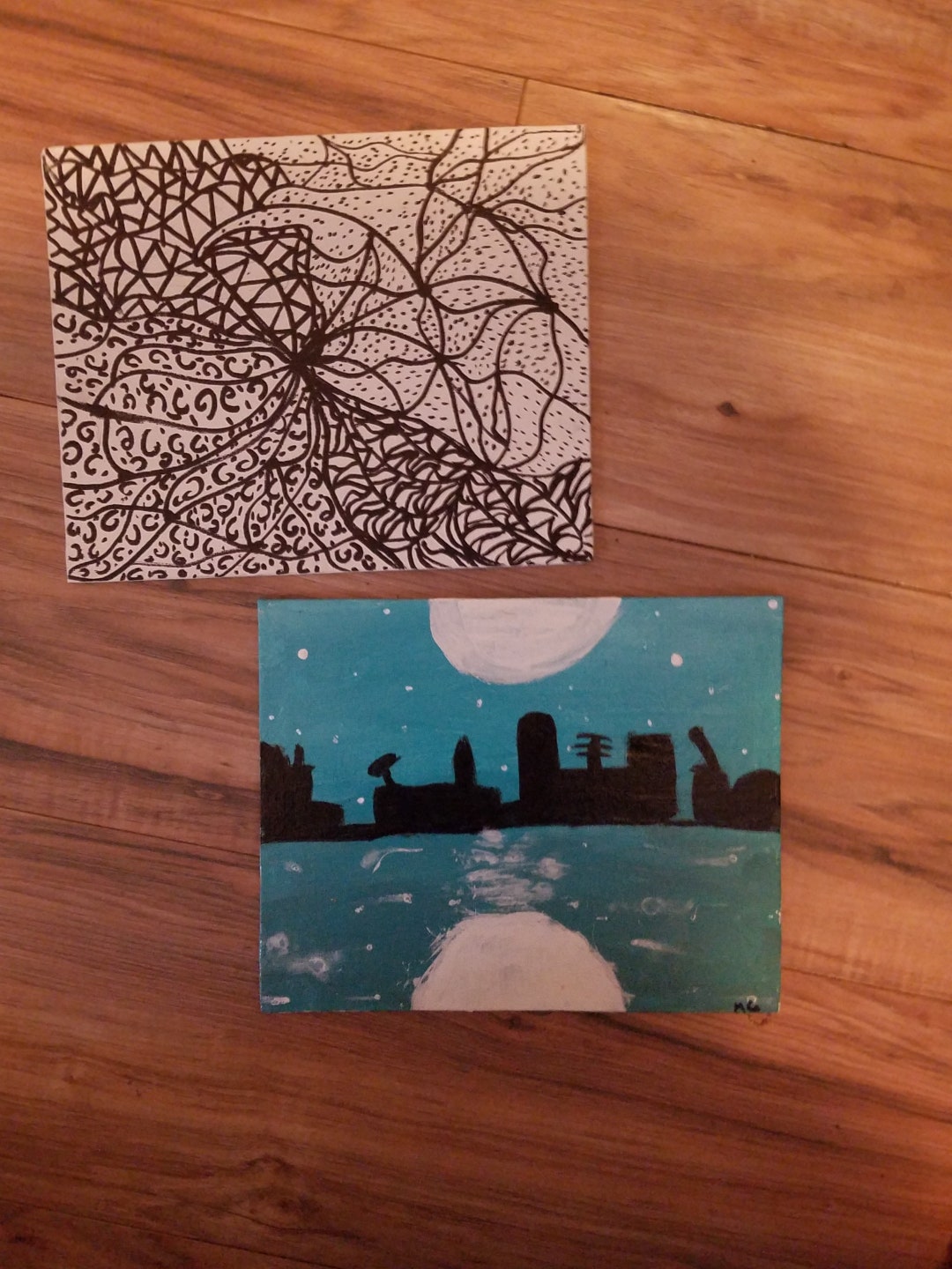 Two Piece Set Zentangle and City Silhouette - Etsy