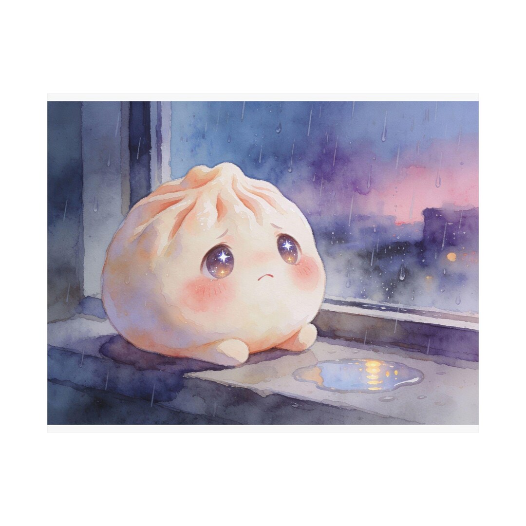 Sad Dumpling Illustration Poster | Satin Poster - Etsy