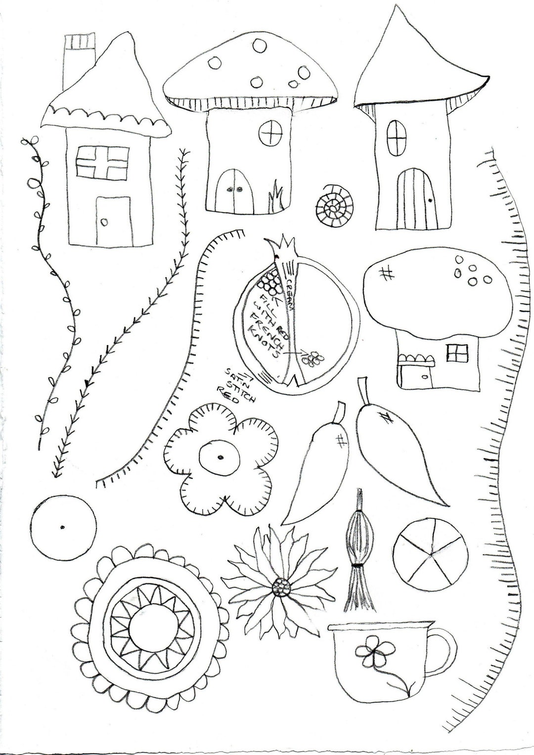 Printable Line Work Template for Embroidery - Etsy