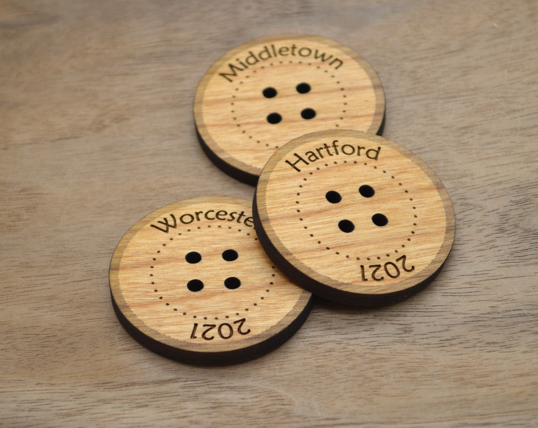 Customized Large Wooden Button From Selected Hardwoods 3/16 - Etsy