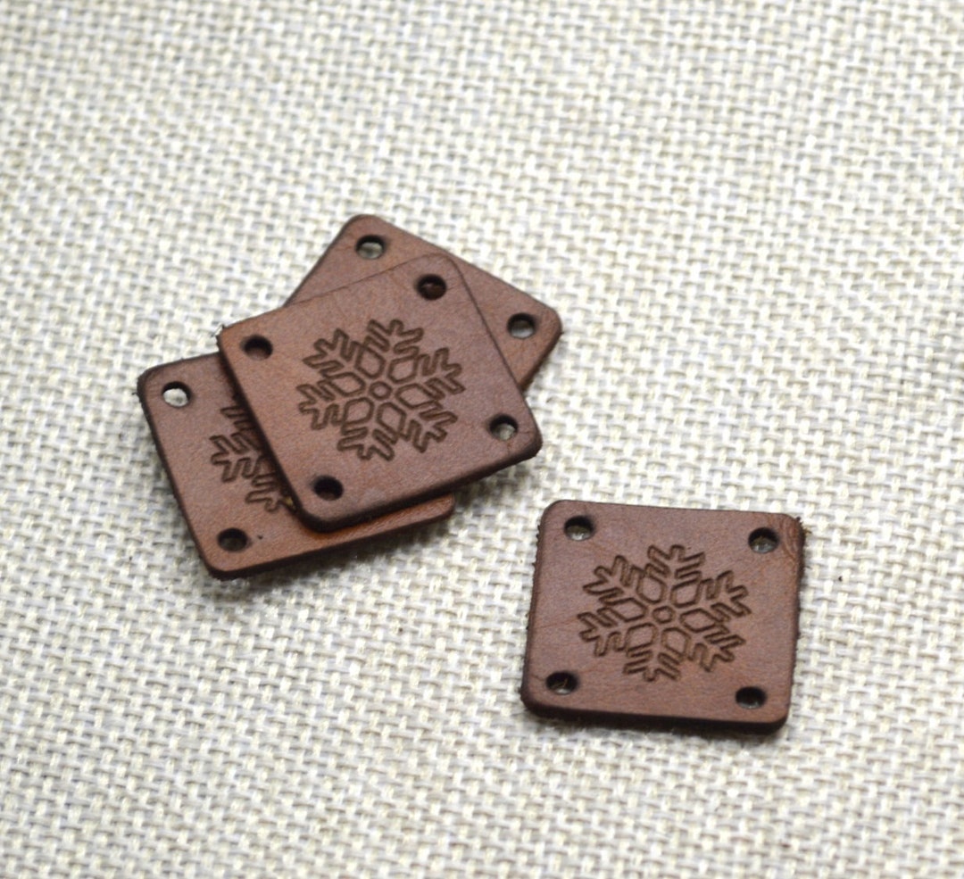 Genuine Leather Labels 1x1 Custom Labels Knitting - Etsy