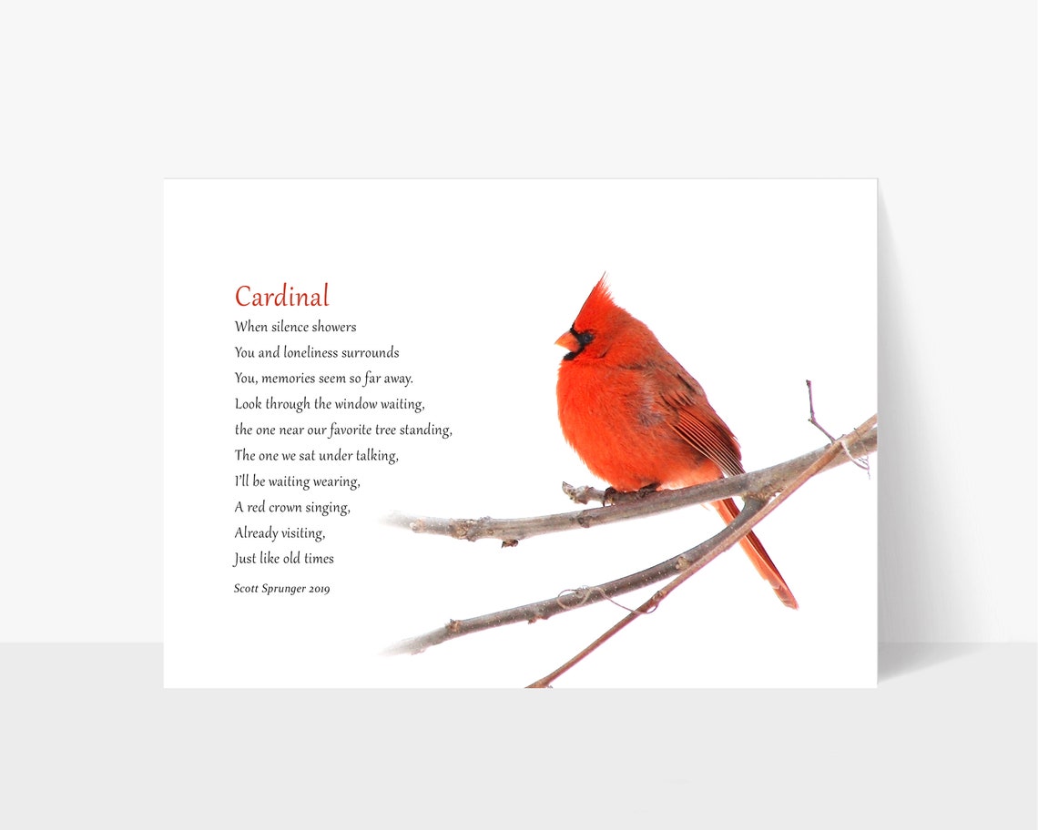 Cardinal Inspirational Poem | Etsy
