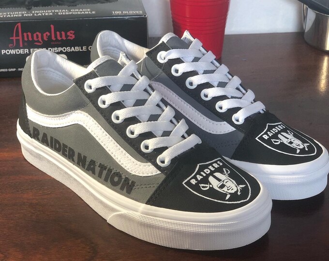 Custom Vans Oakland Raiders - Etsy